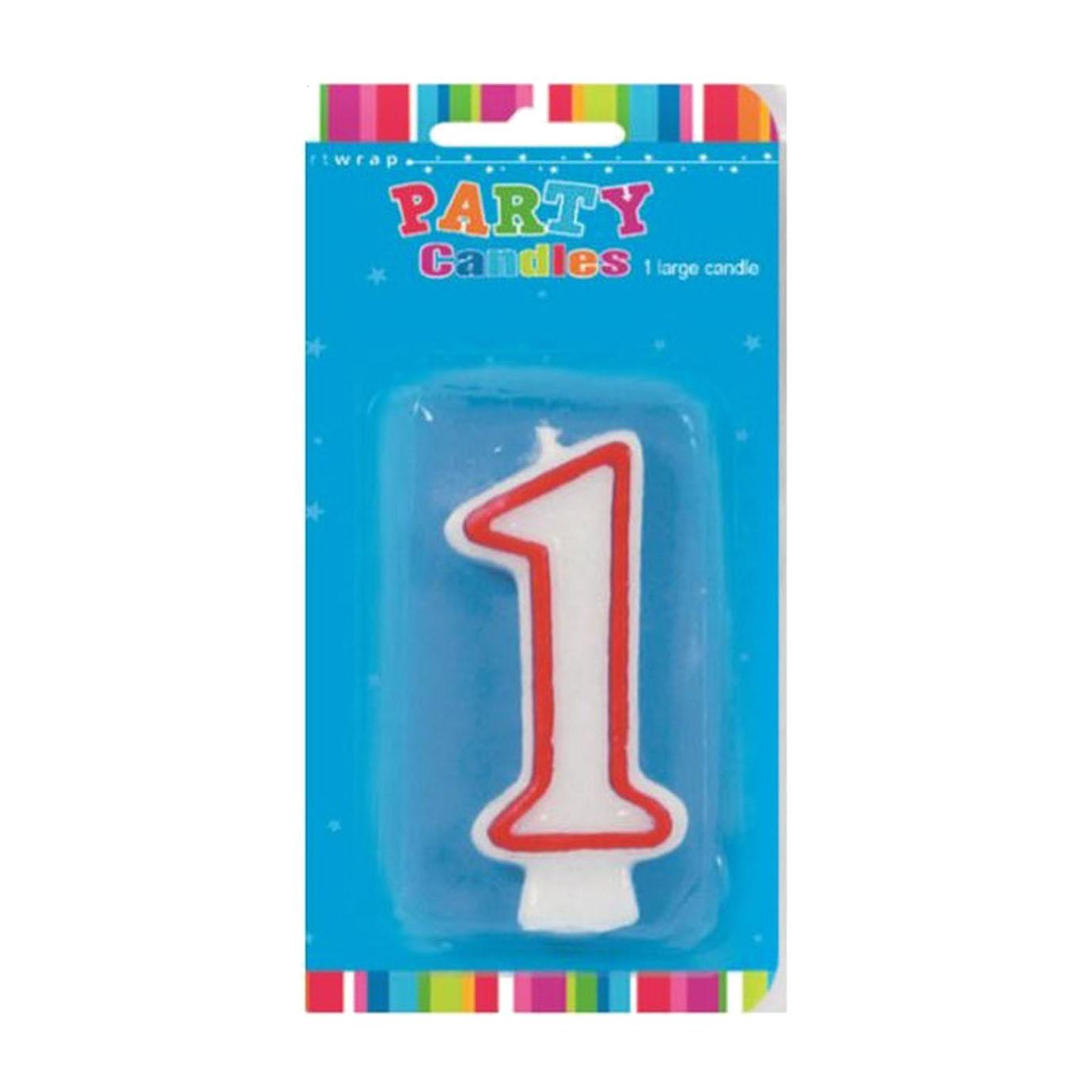 Gifts Greetings Artwrap Red Outline Number Candles - One
