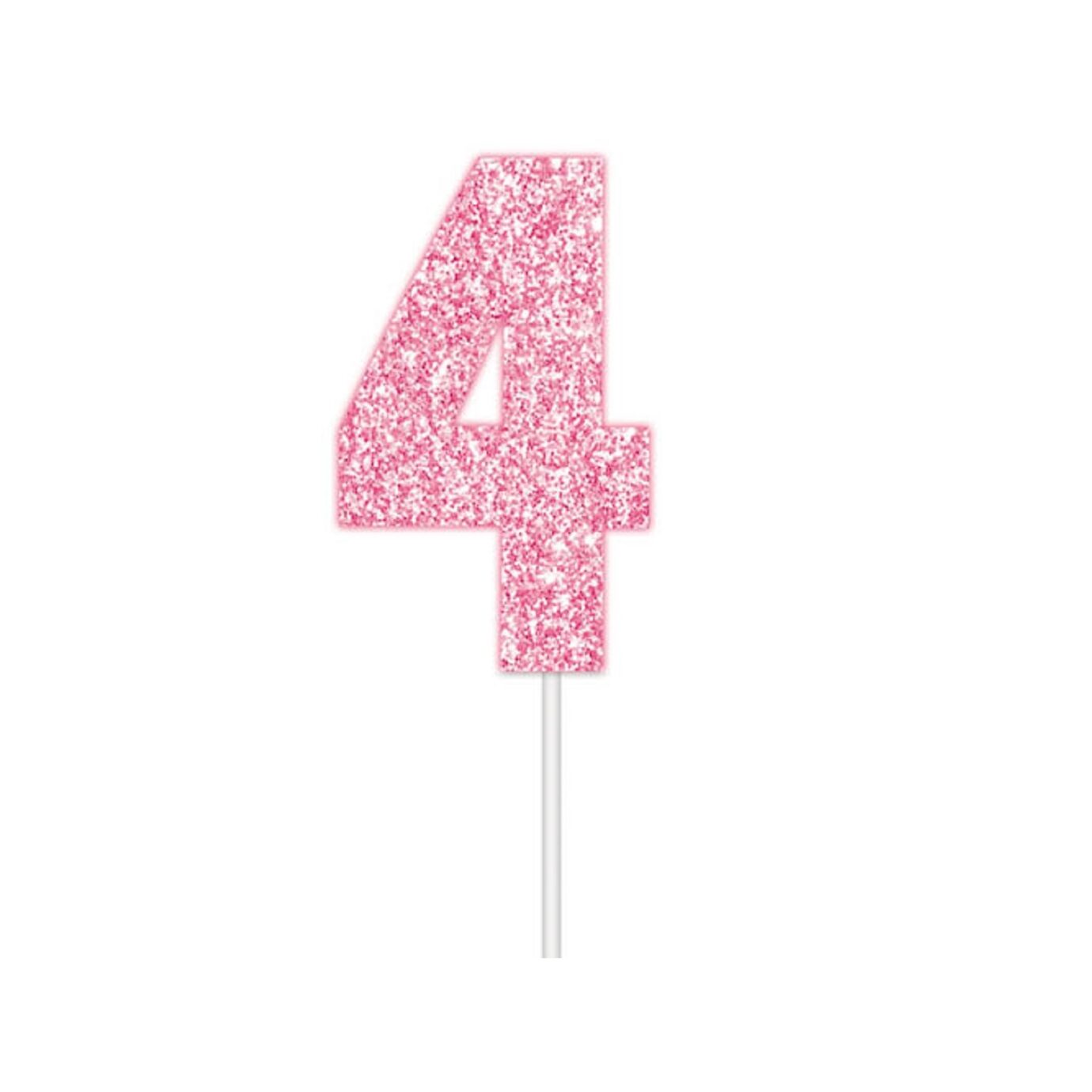 Gifts Greetings IG Design Group Party Cake Topper - Glitter Pink Number 4