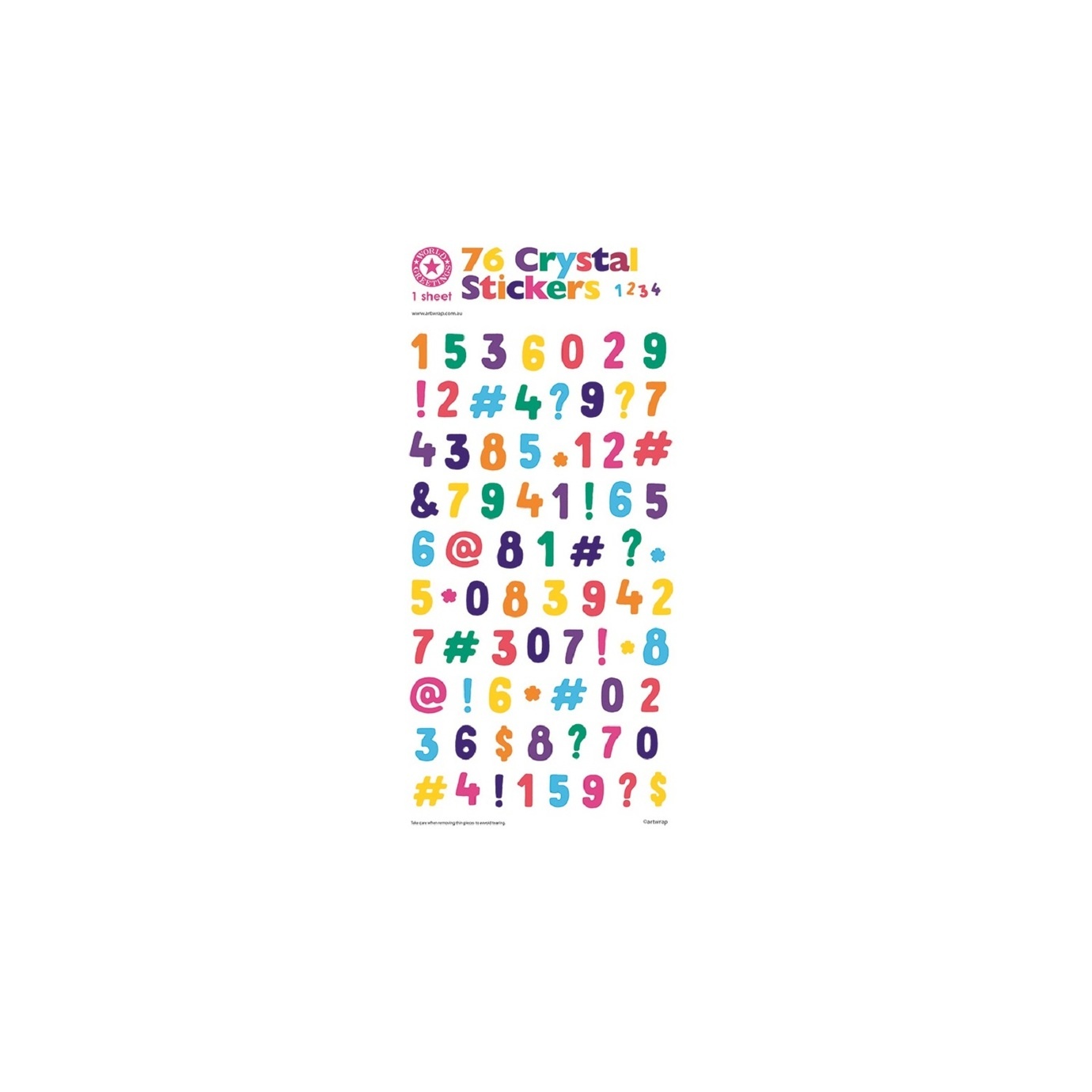 Gifts Greetings Artwrap Party Crystal Stickers - Numbers