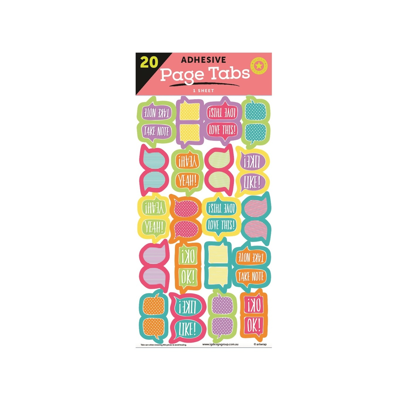 Gifts Greetings Artwrap Party Adhesive Page Tabs - Chatbox