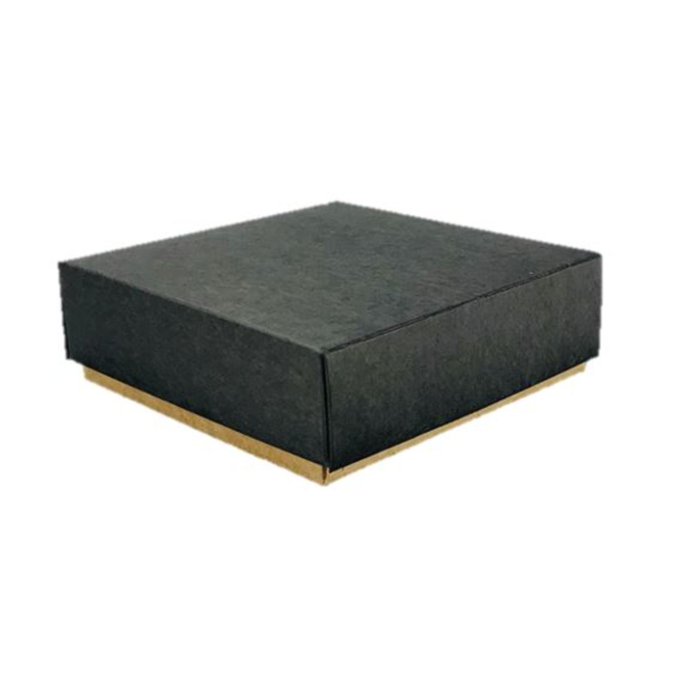 Gifts Greetings A.E.I.O.U Good Kraft Small Flat Box - Black Lid Brown Base