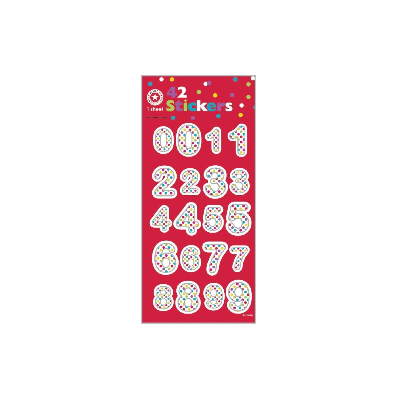 Gifts Greetings Artwrap Party Stickers - Numbers Polka Dot