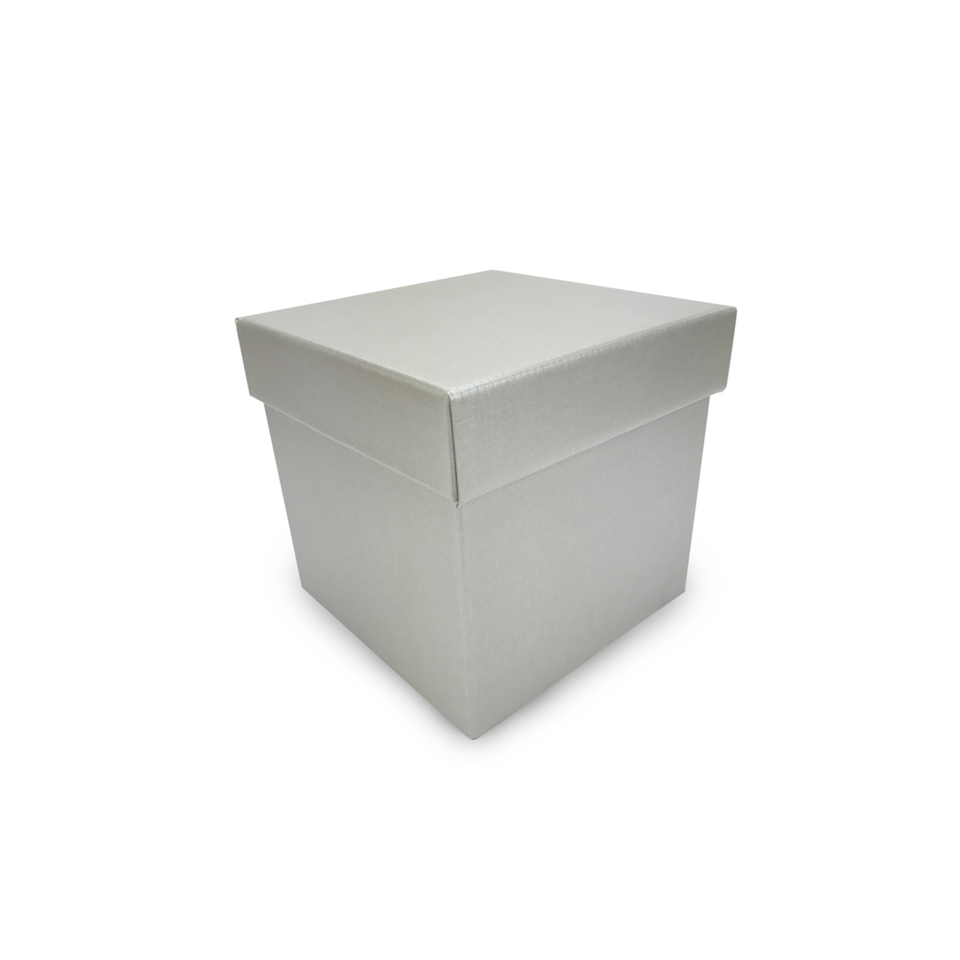 Gifts Greetings A.E.I.O.U Medium Plain Square Storage Box - Texture Silver