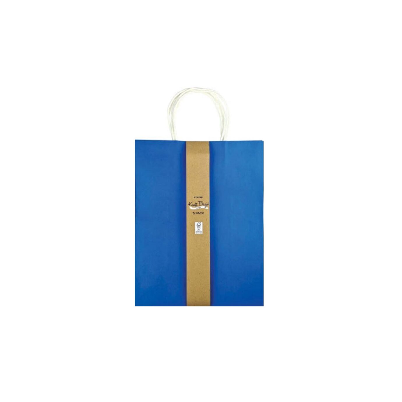 Gifts Greetings IG Design Wrapping Bag Lrg Kraft 5pk Blue